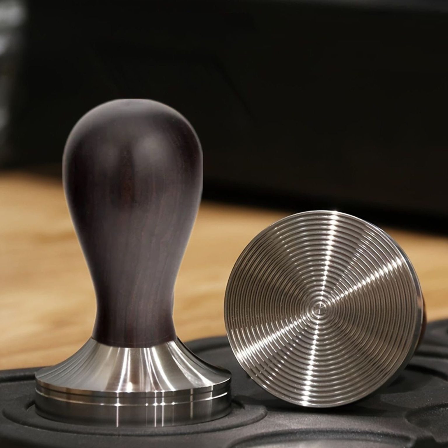 TAMPER BARISTA 58MM MADERA OSCURA - Coffee Point